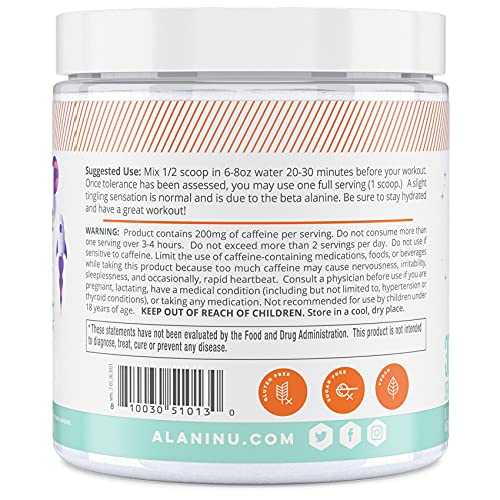 Alani Nu Pre Workout Supplement Powder for Energy, Endurance & Pump | Sugar Free | 200mg Caffeine | Formulated with Amino Acids Like L-Theanine to Prevent Crashing | Galaxy Lemonade, 30 Servings