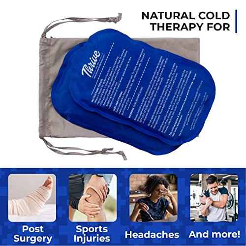 Thrive Reusable Ice Packs for Injuries - Pack of 2 - Large Gel Ice Packs for Knee, Shoulder, Ankle, Wrist, Neck & Back Pain Relief - FSA HSA Eligible (Dark Blue)