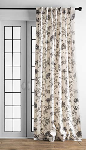 Maison d' Hermine Tailored Curtain 100% Cotton Easter One Panel 50"x108" Curtains, Easy Hanging with a Rod Pocket & Loop for Living Rooms Bedrooms Offices, Bonobo - Grey - Spring/Summer