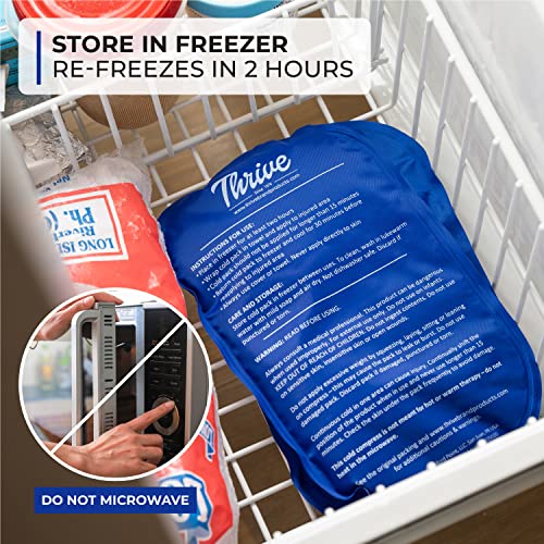 Thrive Reusable Ice Packs for Injuries - Pack of 2 - Large Gel Ice Packs for Knee, Shoulder, Ankle, Wrist, Neck & Back Pain Relief - FSA HSA Eligible (Dark Blue)