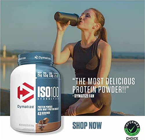 Dymatize ISO100 Hydrolyzed Protein Powder, 100% Whey Isolate Protein, 25g of Protein, 5.5g BCAAs, Gluten Free, Fast Absorbing, Easy Digesting, Birthday Cake, 1.6 Pound (packaging may vary)