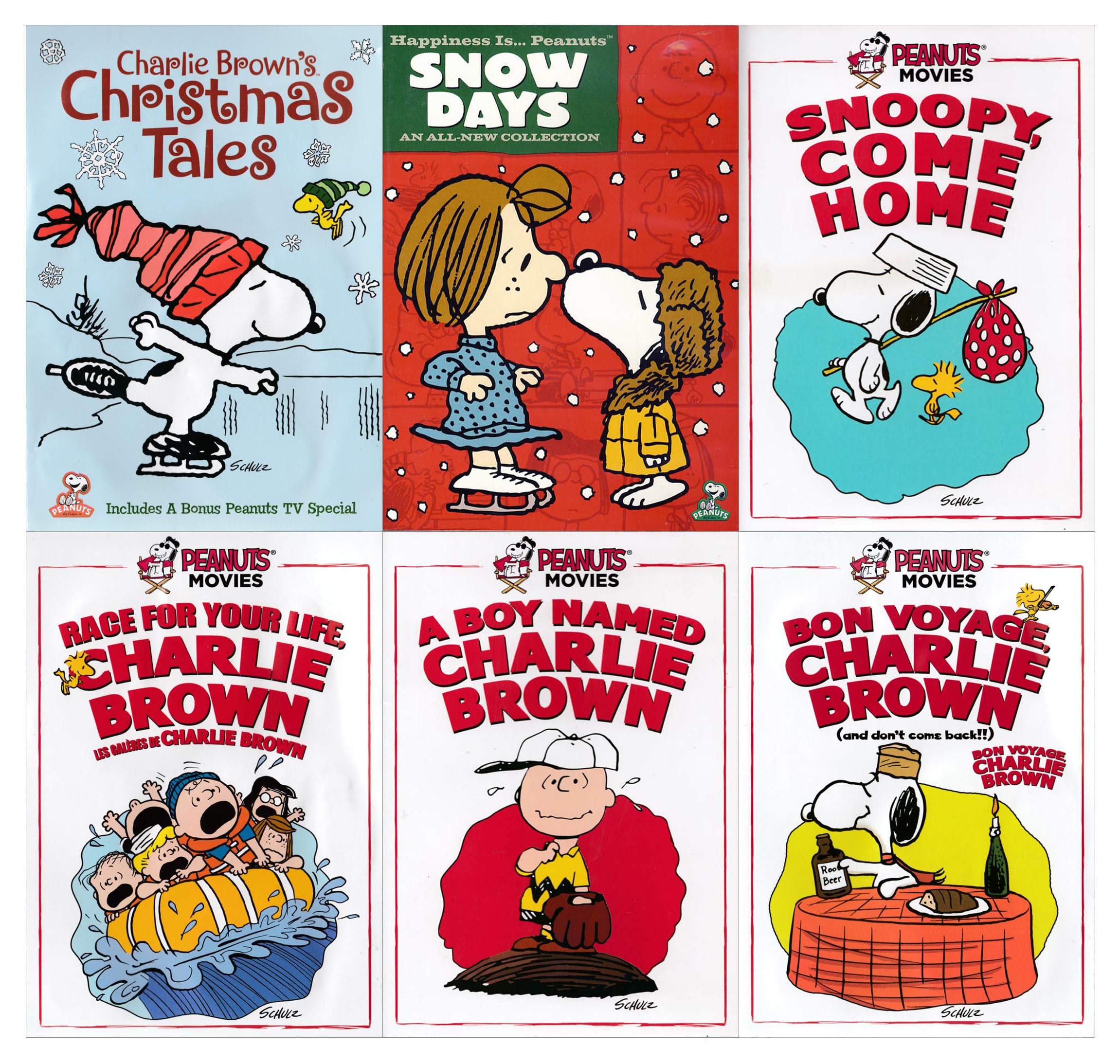 Ultimate Charles Schulz Peanuts 6-Movie DVD Collection: A Boy Named Charlie Brown / Snoopy Come Home / Race For Your Life / Bon Voyage / Christmas Tales / Happiness IsâŠPeanuts: Snow Days