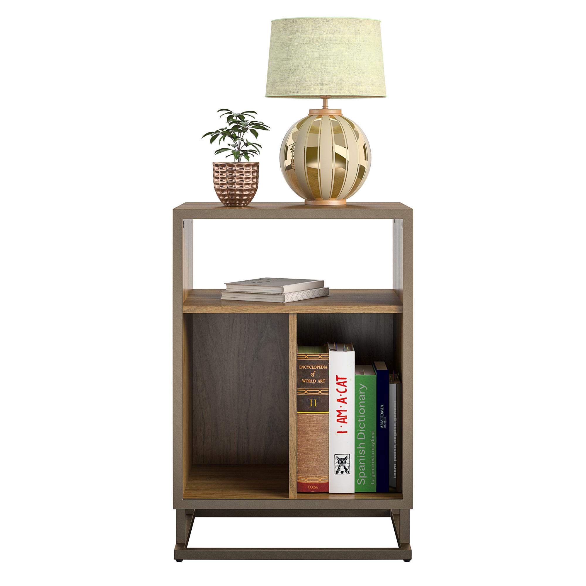 Novogratz Regal Turntable Stand/End Table, Walnut