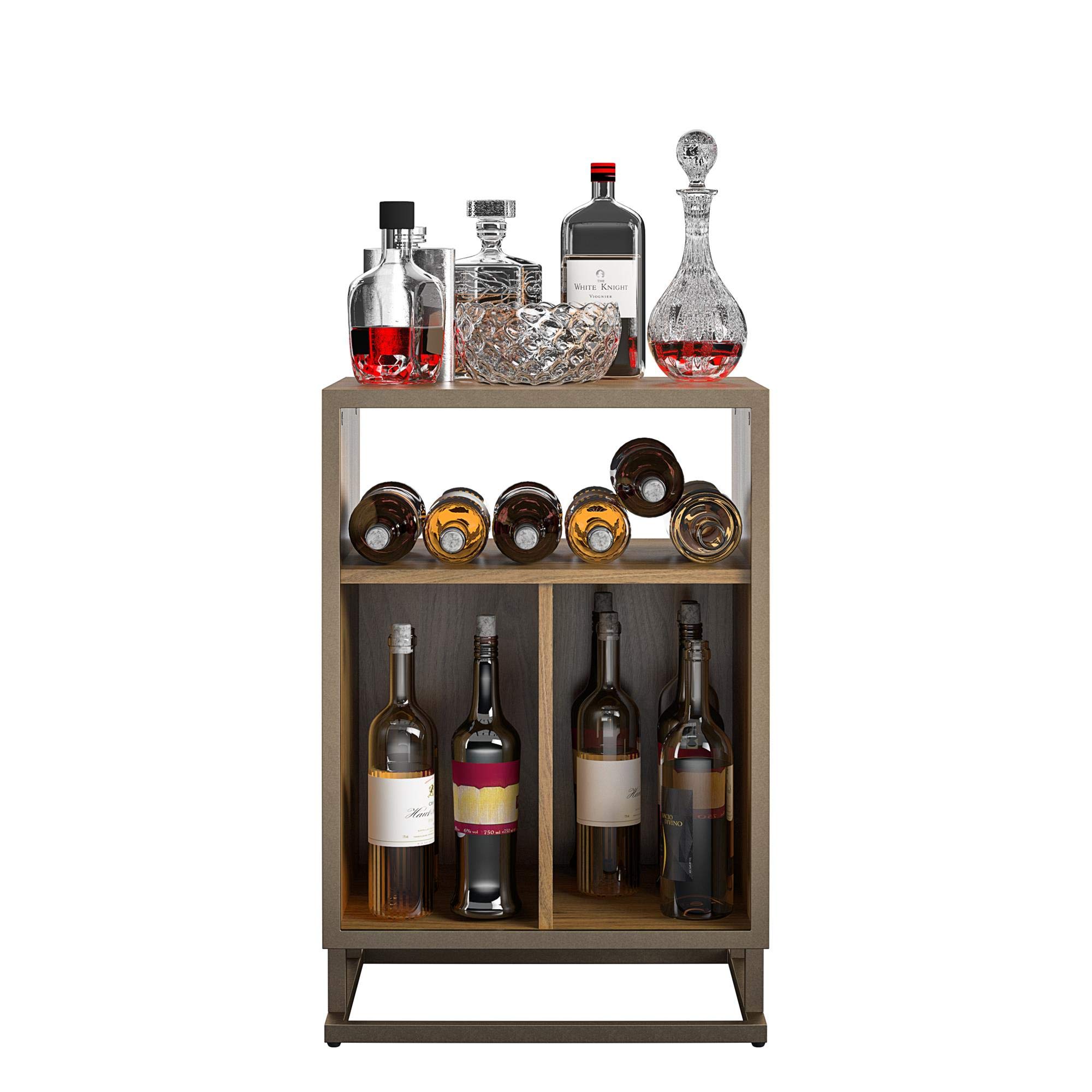 Novogratz Regal Turntable Stand/End Table, Walnut