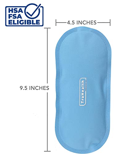 TruHealth Gel Ice Packs (2 Pack) - FSA HSA Approved Large Size 4.5 x 9.5 in for Various Body Pain and Injuries, Reusable, Cold Compress Therapy