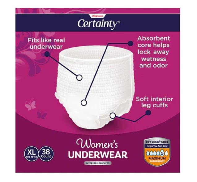 Walgreens Certainty Women's Underwear, Maximum Absorbency X-Large 38.0ea