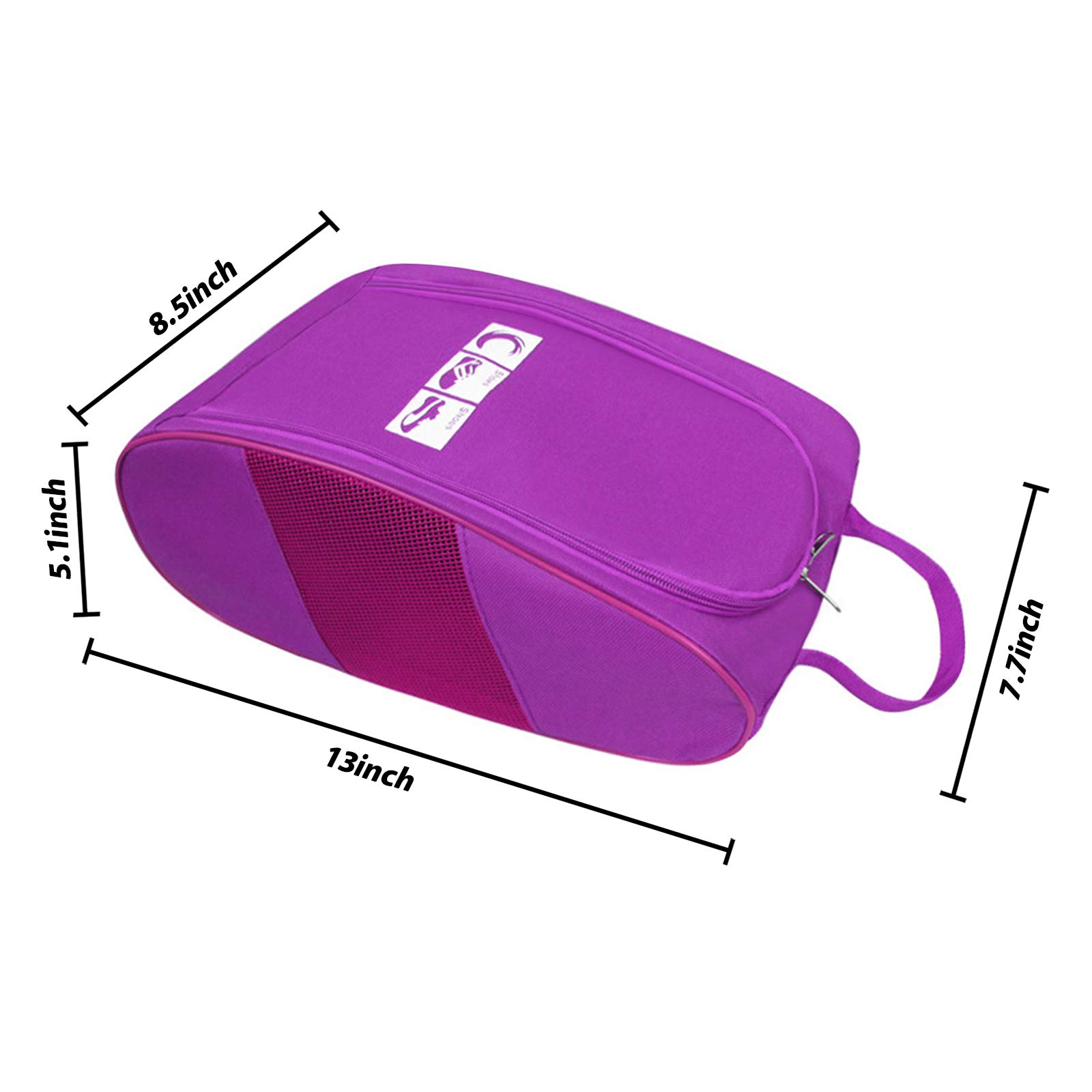 Waterproof Breathable Dustproof Travel Portable Shoes Zipper Handle Carrying Case Organizer Home Shoes Free Stand Packing Cubes Box Storage Bag (Red)