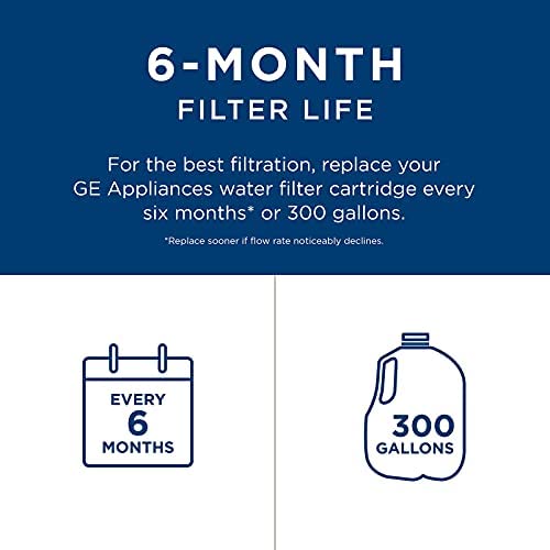 GE MSWF Refrigerator Water Filter | Certified to Reduce Lead, Sulfur, and 50+ Other Impurities | Replace Every 6 Months for Best Results | Pack of 1