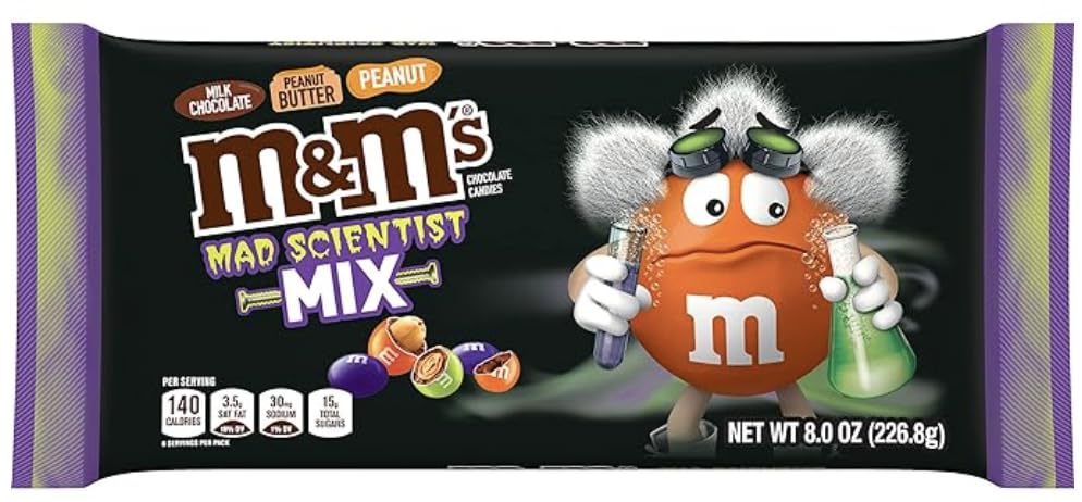 Mad Scientist Mix Assorted Halloween Candy - Mix Peanut, Peanut Butter and Milk Chocolate Halloween Candies Encased in Vibrant Candy Shell Colors, Melt in Your Mouth Snack 10oz Bag 2-Pack