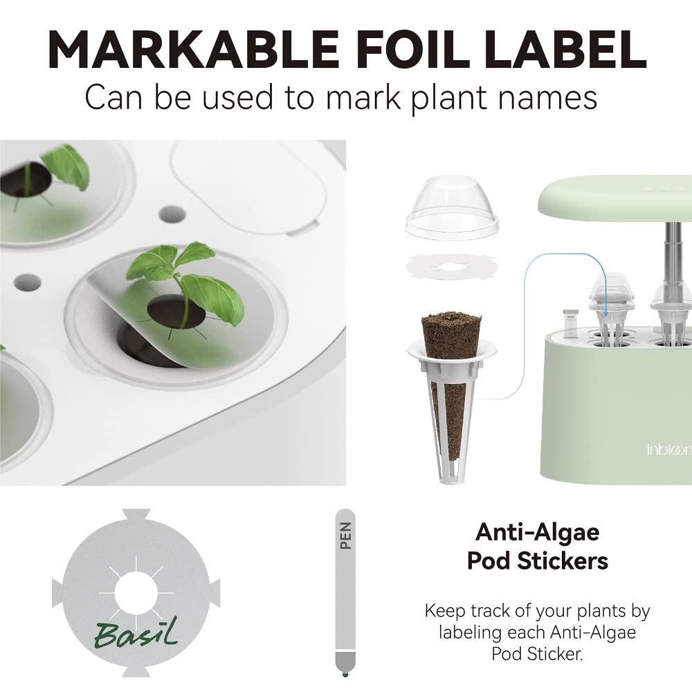Hydroponic Seed Pod Labels,Replacement PVC Seed Pod Stickers 100pcs, Round Peel and Stick Hydroponic Garden Basket Label for Mark Plants & Understand Plant Growth