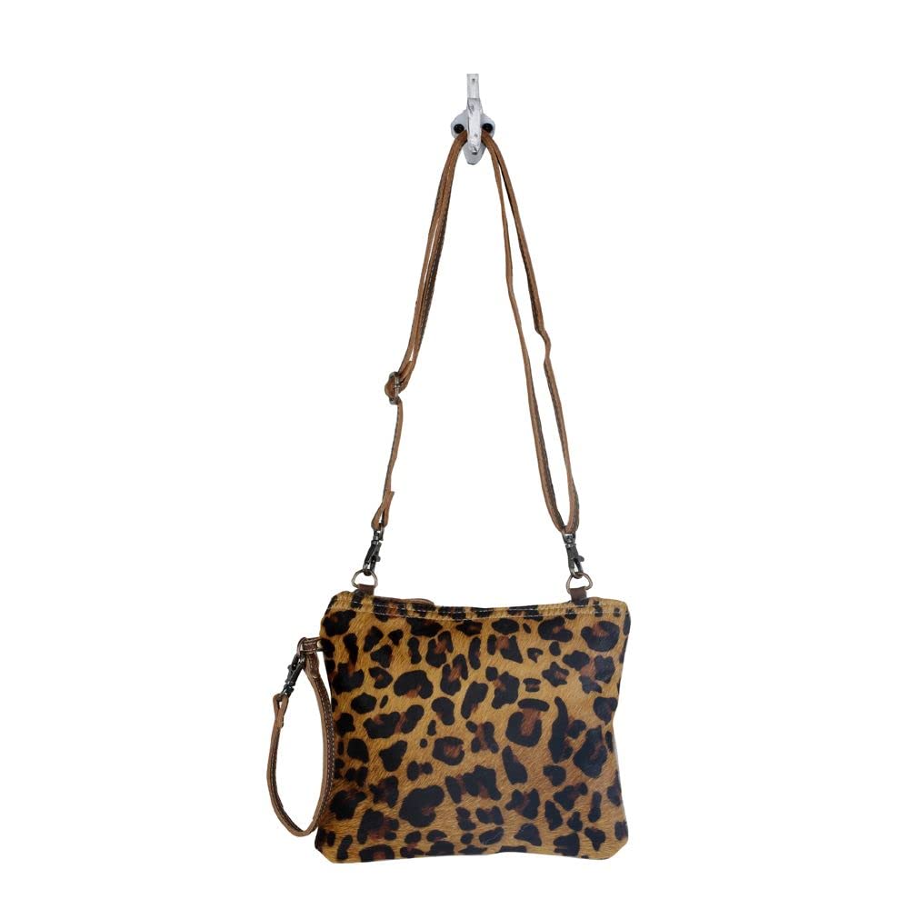 Myra Bag Western Hairon Crossbody Bag for Women - Leather Purse Shoulder Bag Retro Leopard