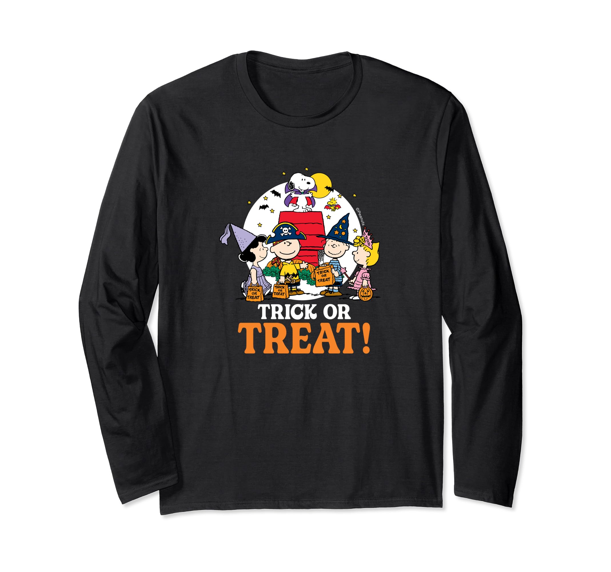 Peanuts - Halloween - Trick Or Treat moonlight Long Sleeve T-Shirt