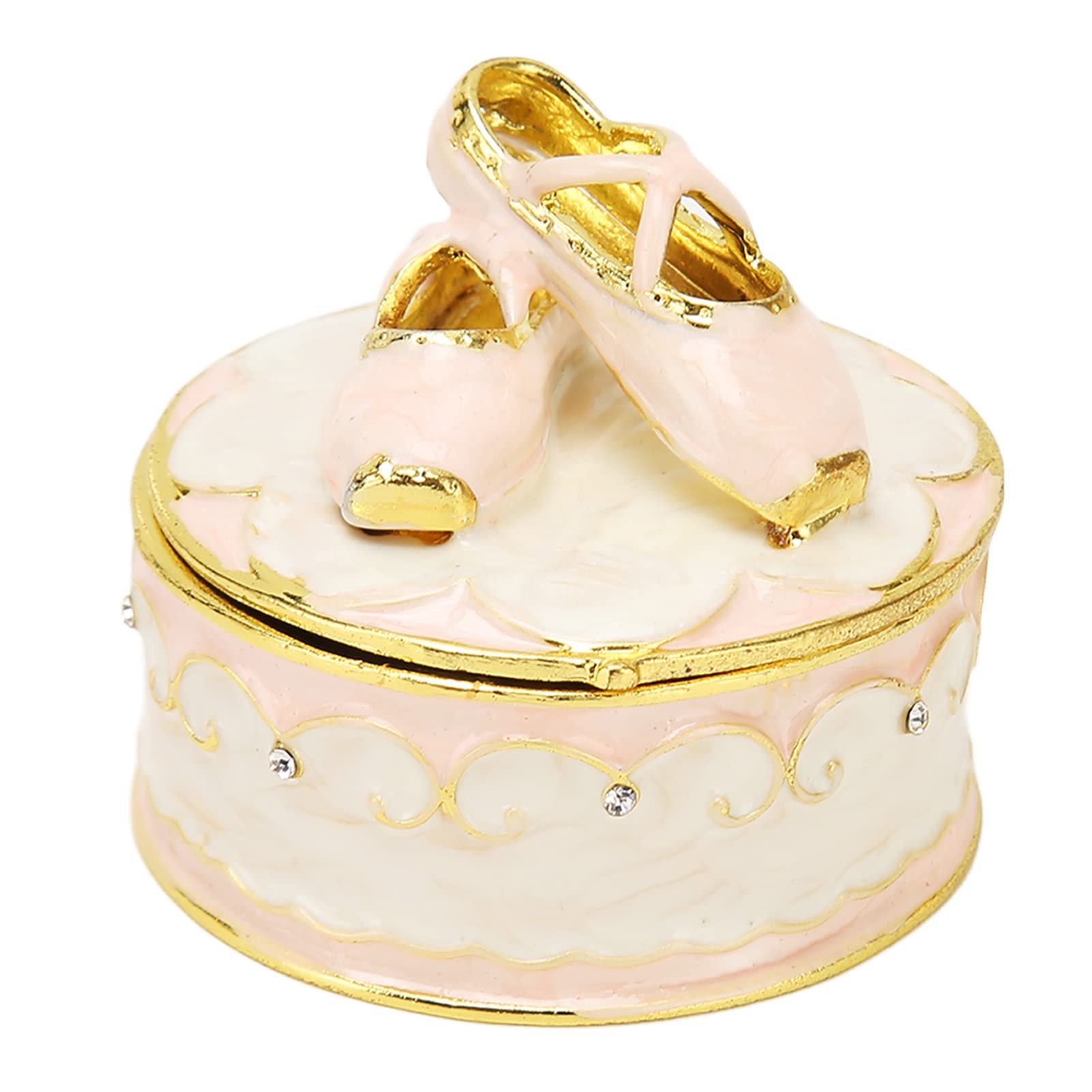 MSUIINT Jeweled Ballet Shoes Trinket Boxes Exquisite Compact Decorative Trinkets Jewelry Box Small Box Ring Case Necklace Organizer Storage Box Wedding Birthday Gift