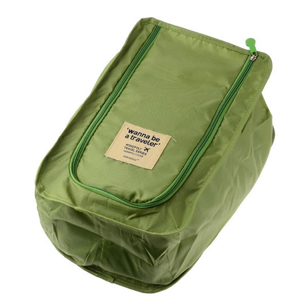 Waterproof Nylon Travel Portable Shoes Zipper Handle Carrying Case Organizer Home Shoes Free Stand Packing Cubes Box Storage Bag Dustproof Protective Pouch