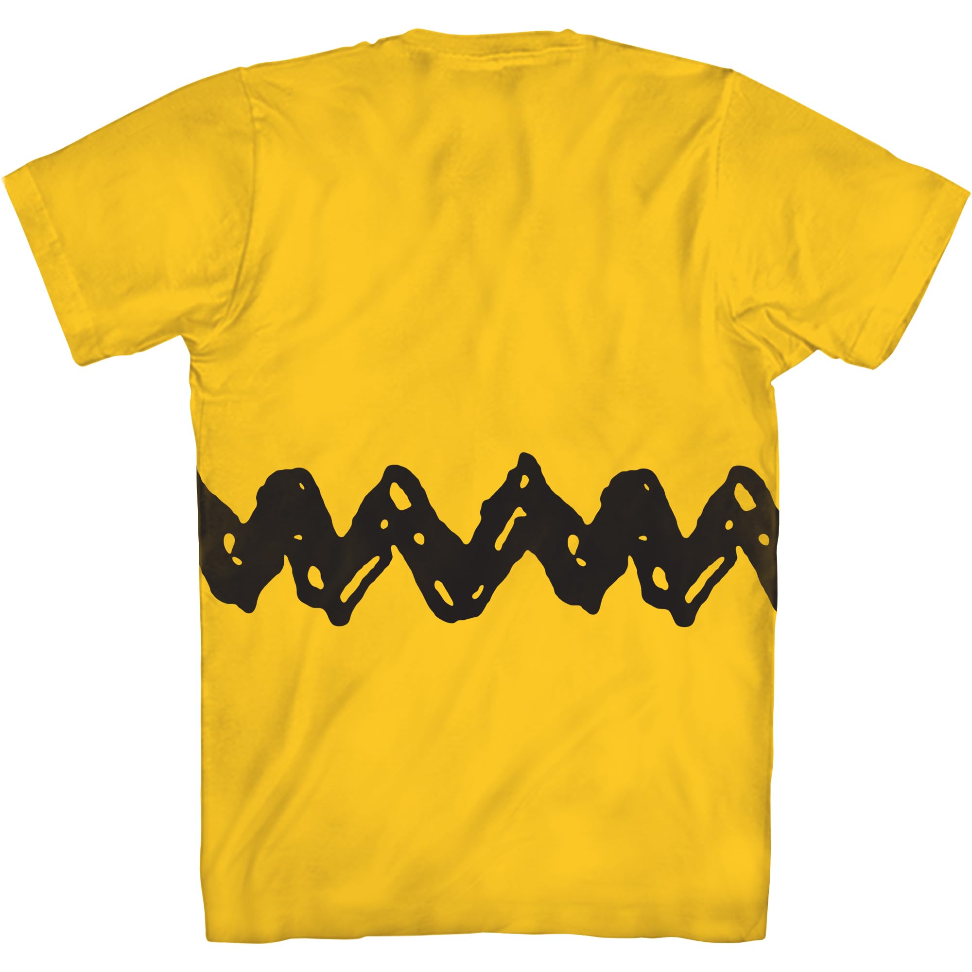 Peanuts Charlie Brown Costume Men's Adult Graphic Tee T-Shirt(Yellow,Large)