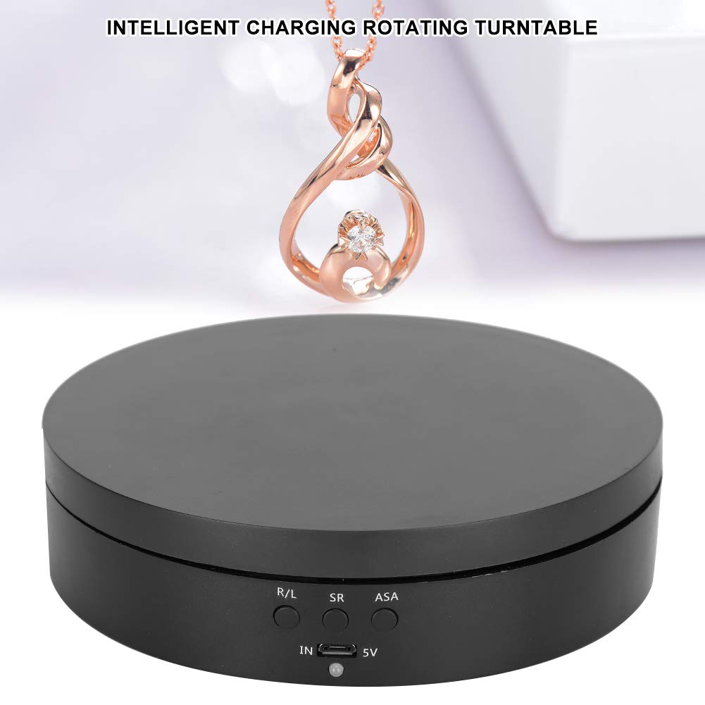 360° Rotating Display Stand, Motorized Display Stand Turntable Max Load 2-4KG 3 Gears Two Way Revolving Turntable Base for Jewelry Spinner Phone