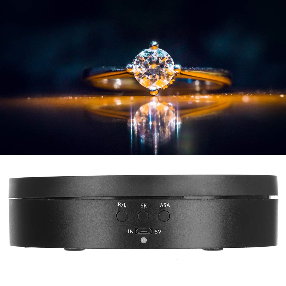 360° Rotating Display Stand, Motorized Display Stand Turntable Max Load 2-4KG 3 Gears Two Way Revolving Turntable Base for Jewelry Spinner Phone