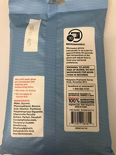 Walgreens Pre-Moistened Wash Gloves 12 wash gloves/pack