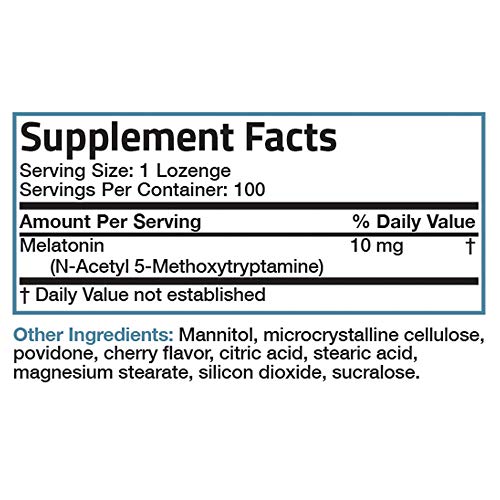 Bronson Melatonin 10mg Fast Dissolve Tablets - Stay Asleep Longer - 100 Cherry Flavored Fast Dissolve Tablets