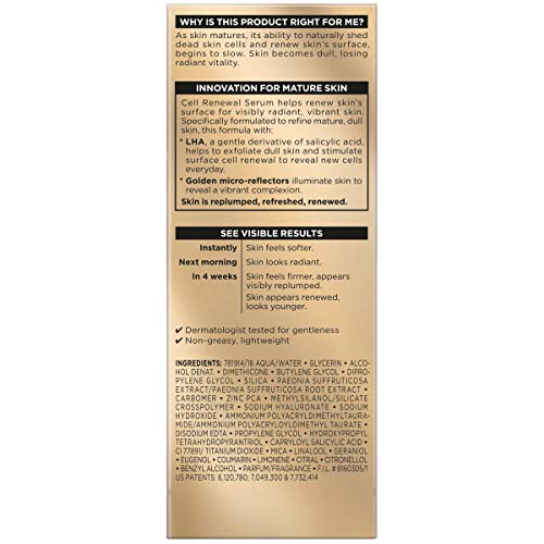 L'Oreal Paris Skincare Age Perfect Cell Renewal Golden Face Anti-Aging Serum, 1 Ounce