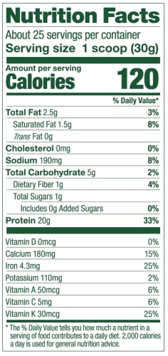Vega Protein and Greens Vegan Protein Powder Vanilla (25 Servings) - 20g Plant Based Protein Plus Veggies, Vegan, Non GMO, Pea Protein for Women and Men, 1.7lb (Packaging May Vary)