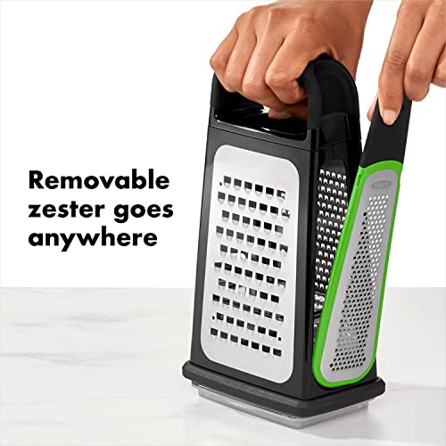 OXO Good Grips Etched Box Grater with Removable Zester, Steel