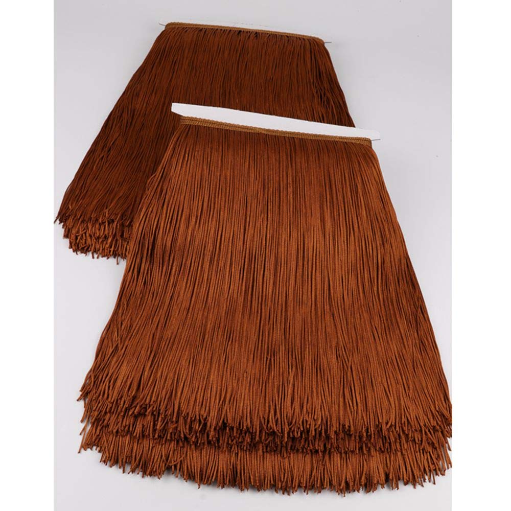 Heartwish268 Fringe Trim Lace Polyerter Fibre Tassel 12inch(″) Wide 10 Yards Long for Clothes Accessories and Latin Wedding Dress and DIY Lamp Shade Decoration Black Brown Coffee