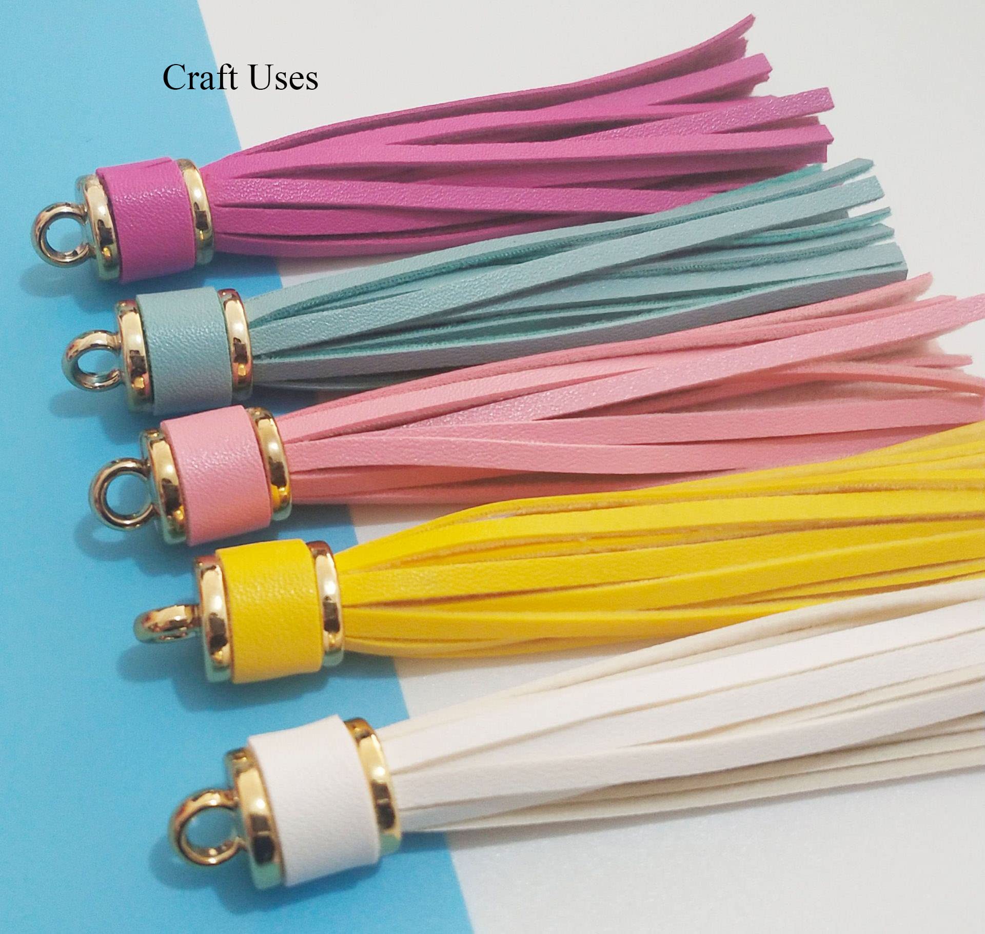 2 Yards PU Leather Fringe Trim 4 Inch Sewing Tassel Trim for DIY Craft Clothing Handbag Sewing Craft Embellishment Decoration Brwon