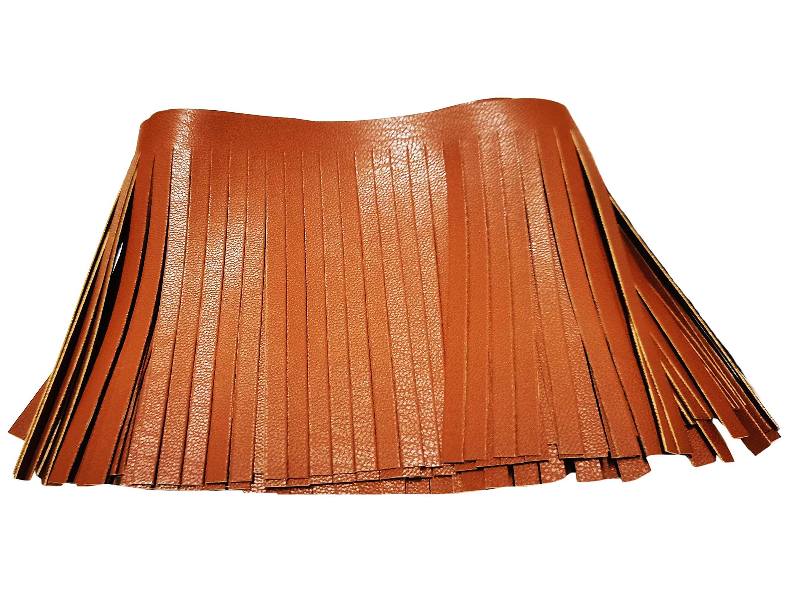 2 Yards PU Leather Fringe Trim 4 Inch Sewing Tassel Trim for DIY Craft Clothing Handbag Sewing Craft Embellishment Decoration Brwon