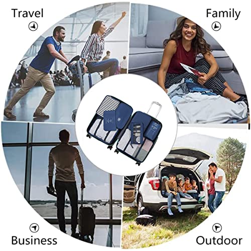 Treonca 8 Piece Packing Cubes for Luggage, Suitcase Cube Organizer,Lightweight Mesh Zipper, Clothes, Shoes, Luggage Organizer (beige)
