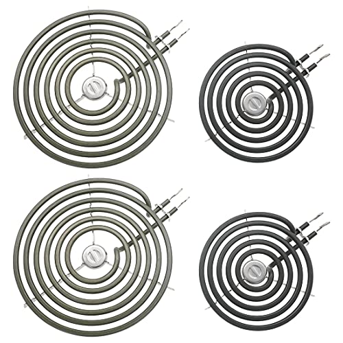 WB31M20 WB31M19 Porcelain Drip Pans and WB30M1 WB30M2 Surface Elements by SupHomie - Compatible with GE Hotpoint Range Stove