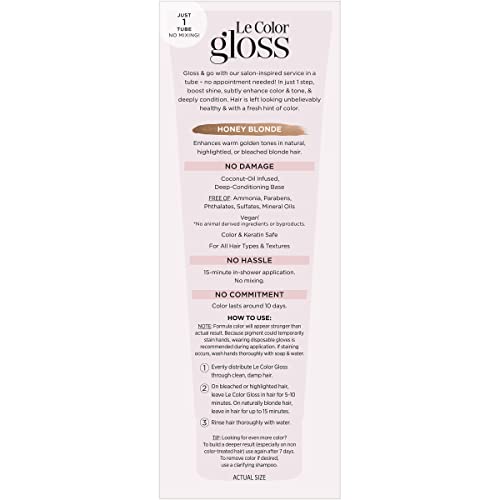 L'Oreal Paris Le Color One Step Toning Hair Gloss, Honey Blonde, 4 Ounce