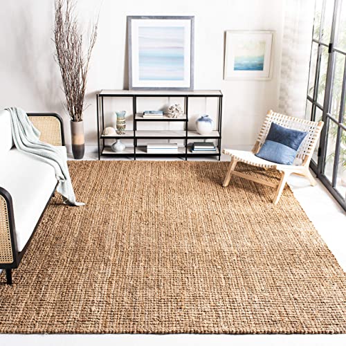 SAFAVIEH Natural Fiber Collection 8' x 10' NF447A Handmade Chunky Textured Premium Jute 0.75-inch Thick Area Rug