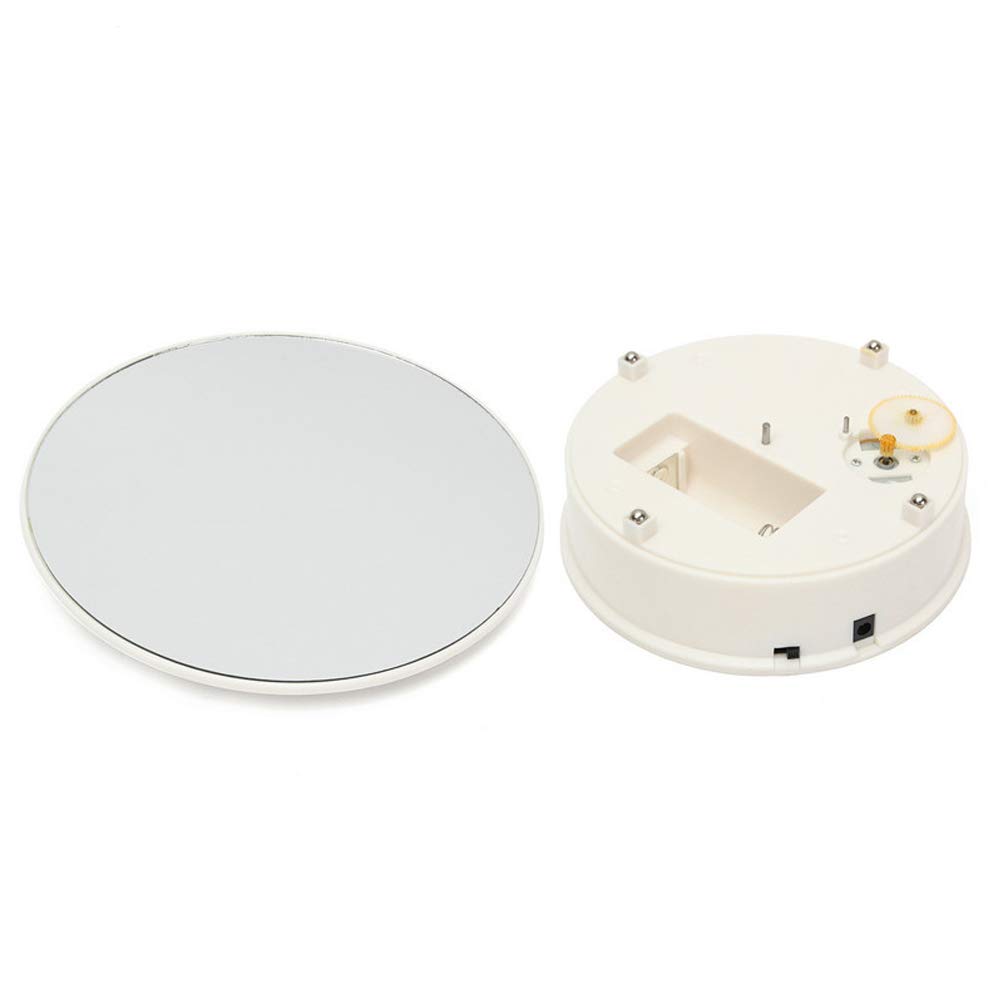 360 Degree Electric Rotating Turntable Display Stand Rotary Ear Rings Bracelets Watch Mirror Showing Holder
