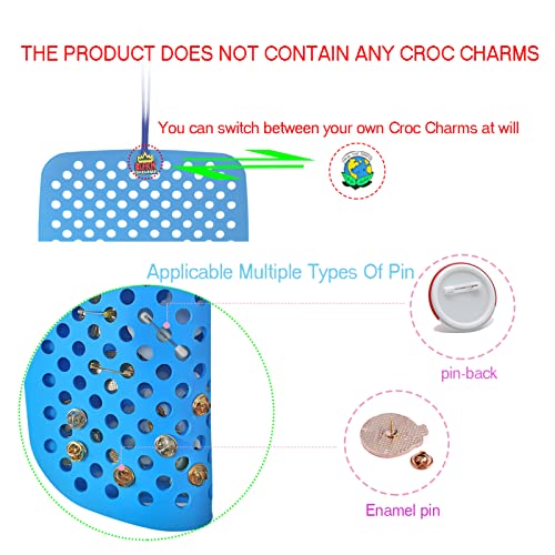 daekpaek croc charm organizer Shoe Charms Display Stand Black Blue 2Pieces Portable Flexible organizers and storage Roll Bag (Croc Charms not Included)
