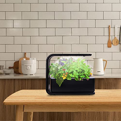 Elevon Hydroponics Growing System, Indoor Garden with LED Grow Light, Plants Germination Kit, Adjustable Height, for Indoor Home Kitchen Office, Black