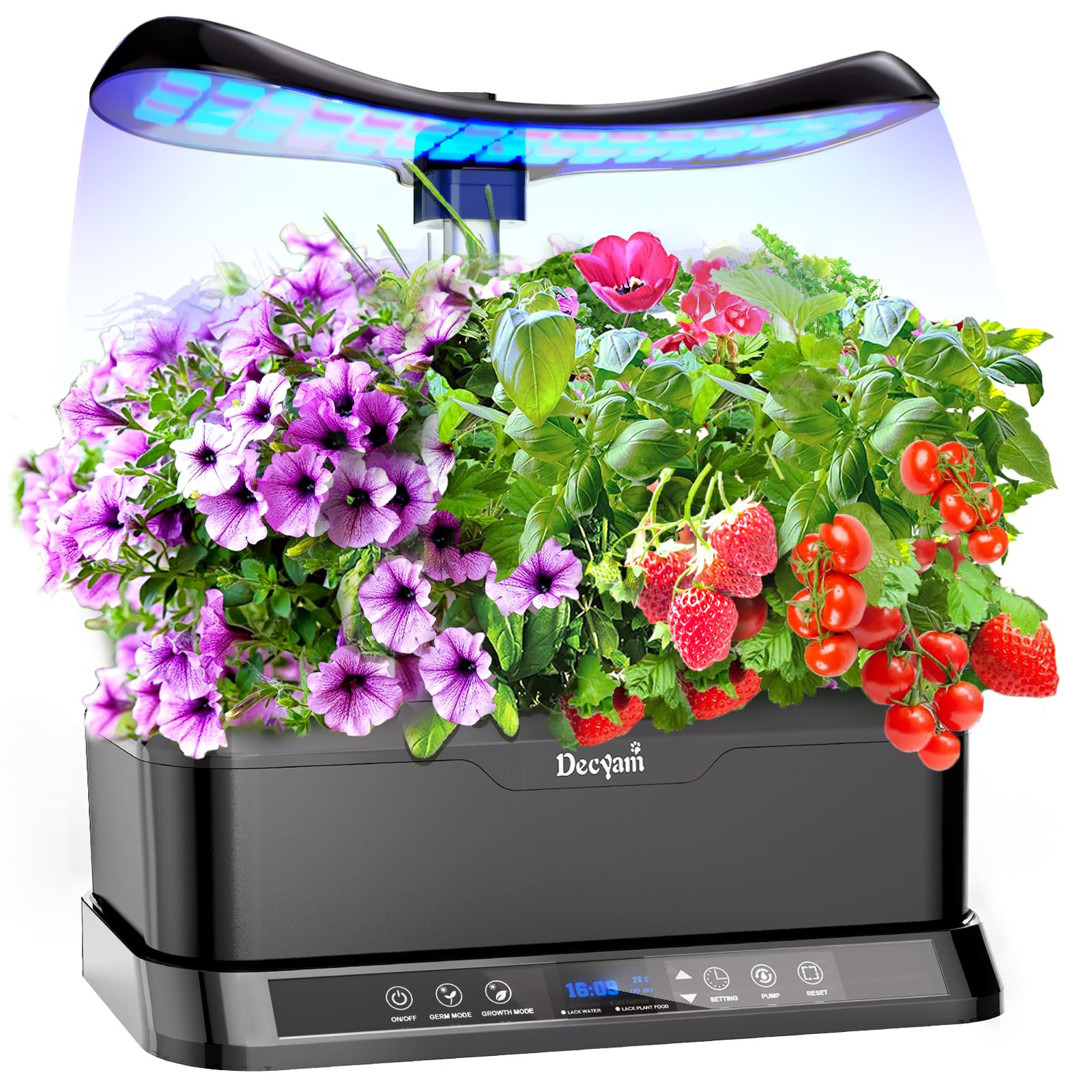 Gift for All, Hydroponics Growing System, Aerogarden, Indoor Garden, Indoor Gardening System, Aero Garden, Indoor Herb Garden, Hydroponic Planter, Adjustable Height up to 23", with 12 Pods