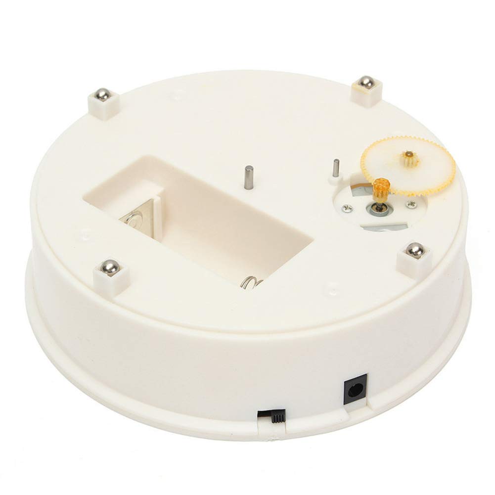 360 Degree Electric Rotating Turntable Display Stand Rotary Ear Rings Bracelets Watch Mirror Showing Holder
