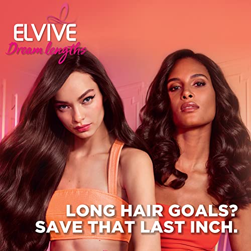 L’Oreal Paris Elvive Dream Lengths No Haircut Cream Leave in Conditioner With Fine Castor Oil, Vitamins B3, B5 for Long, Damaged Hair, Helps Seal Split Ends and Reduces Breakage With System 6.8 FL; Oz