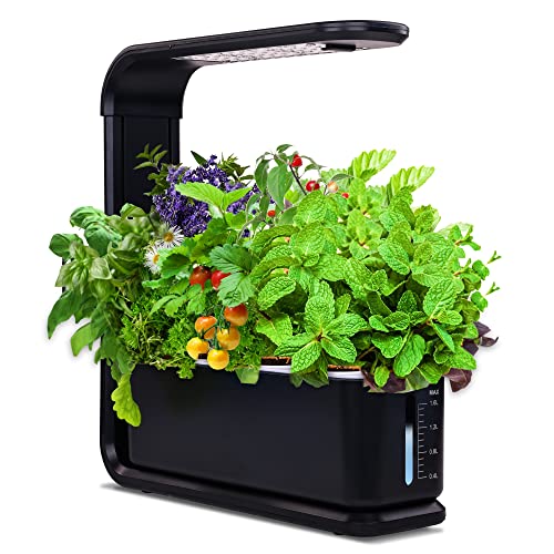 Elevon Hydroponics Growing System, Indoor Garden with LED Grow Light, Plants Germination Kit, Adjustable Height, for Indoor Home Kitchen Office, Black