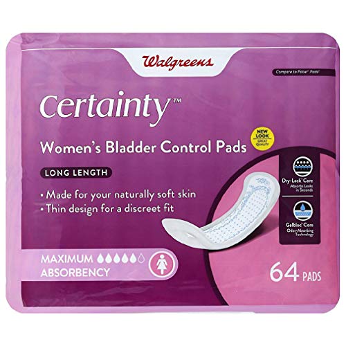 Walgreens Certainty Women's Bladder Control Pads, Maximum Absorbency, Long Length 64 ea (4)