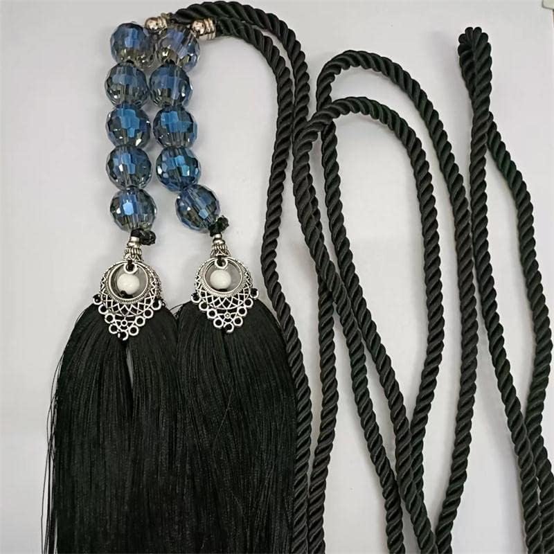 10 Yards Sewing Fringe Trim, BetterJonny 6inch Tassel Fringe Trim for Sewing Long Chainette Fringe Tassel Trim DIY Crafts and More Other Sewing Projects for Wedding, Party Decorations (Black)