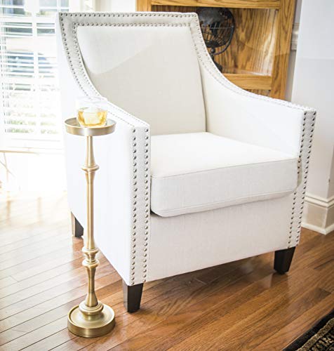 NewRidge Home Goods Dapper Glam 6in. Round Martini, Set of 2, for Small Spaces and Living Room End, Side, Drink Table, 5.74" Lx5.74 Dx25.99 H, Brass