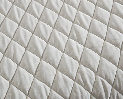 Vera Wang - King Quilt Set, Luxurious Velvet Bedding with Matching Shams, Lightweight Home Decor (Diamond Velvet Natural Ivory, King)