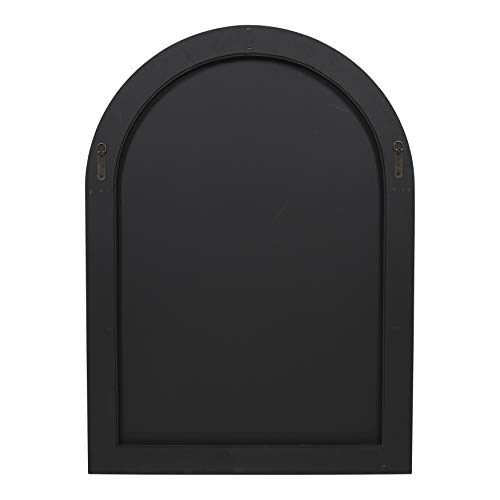 Kate and Laurel NIkoletta Large Classic Wood Windowpane Arch Mirror, 31x44, Distressed Coastal White
