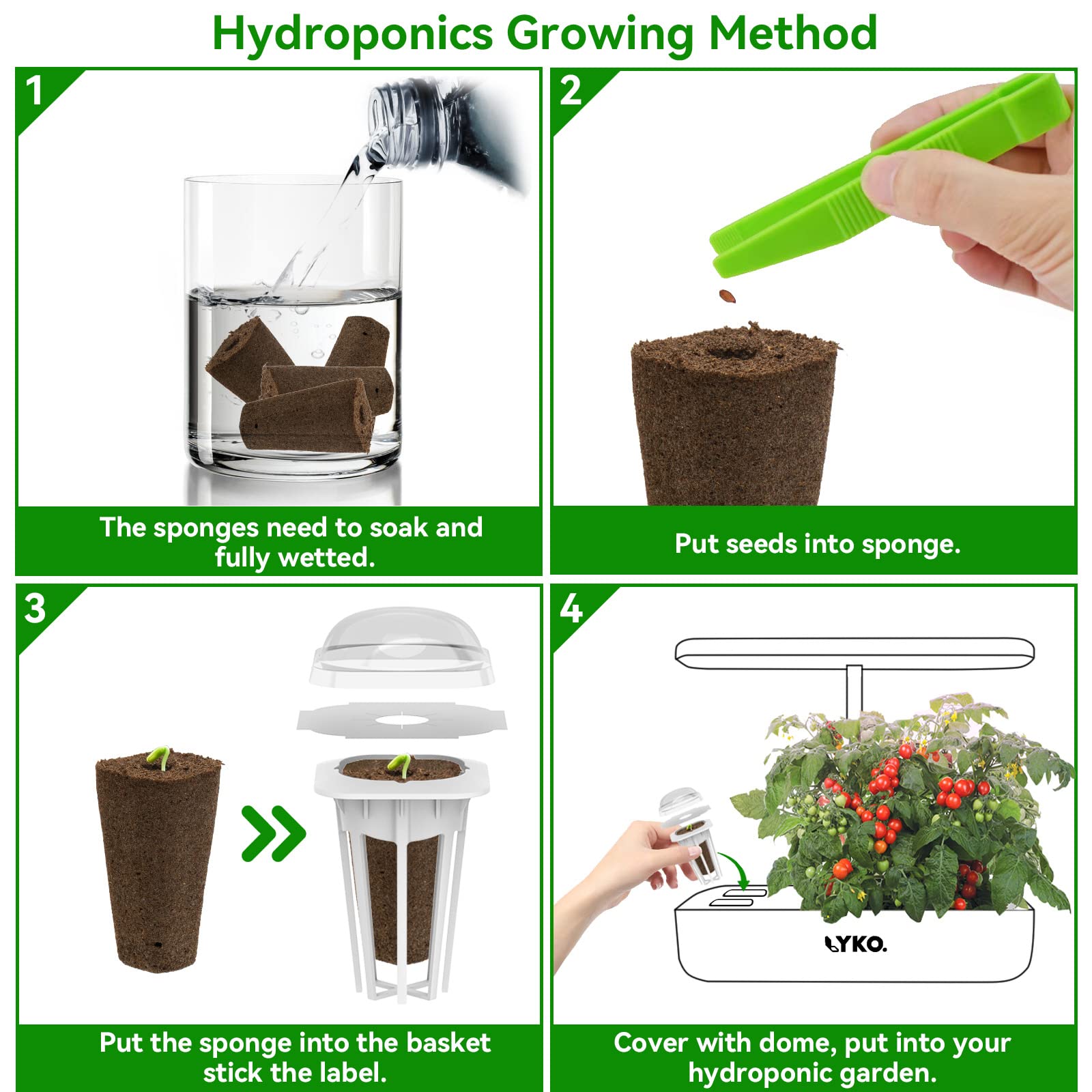 LYKO Basil Cilantro Dill Mint Seed Starter Kit for Hydroponics Growing System, Vegetable Pod Kits for Planting Indoor Garden 500+ Seeds (Basil, Parsley, Oregano, Thyme, Mint, Cilantro & Dill) 7 Pods