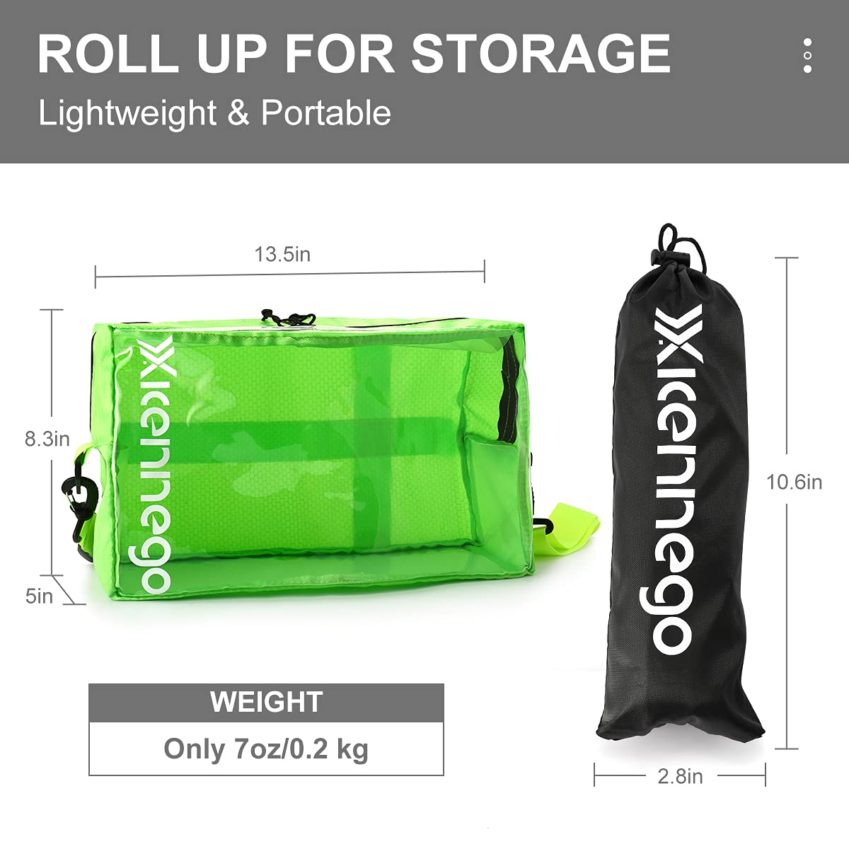 Xicennego Portable Basketball Shoe Bag with zipper - Sneaker Storage Bag - Shoe Box Bags - Foldable Waterproof Shoe Puches Organizer(Fluorescent green)