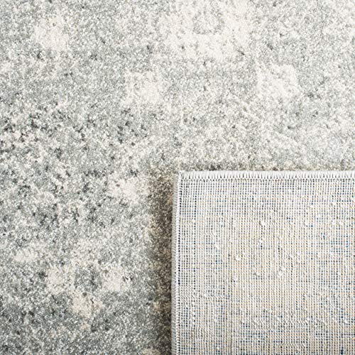 SAFAVIEH Evoke Collection 8' x 10' Silver / Ivory EVK270Z Shabby Chic Distressed Non-Shedding Living Room Bedroom Dining Home Office Area Rug