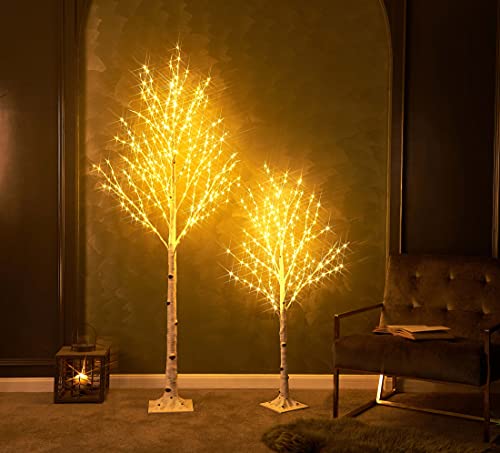 Birchlitland LED Birch Tree 4FT 200L Warm White Fairy Lights, Lighted Trees for Indoor Outdoor Home Thanksgiving Christmas Holiday Decoration