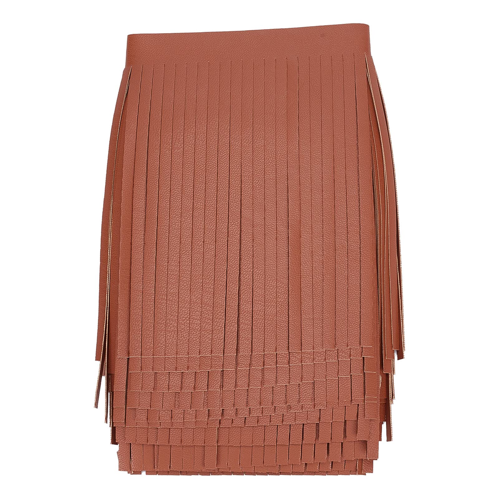 PH PandaHall 2 Yards Leather Fringe Trim, 5.9 Inch PU Leather Tassels Brown Tassel Trim DIY Dance Skirt Tassel Fringe Wrap Cover for Keychain Clothe Dress DIY Lamp Shade Bag Sewing Craft Embellishment